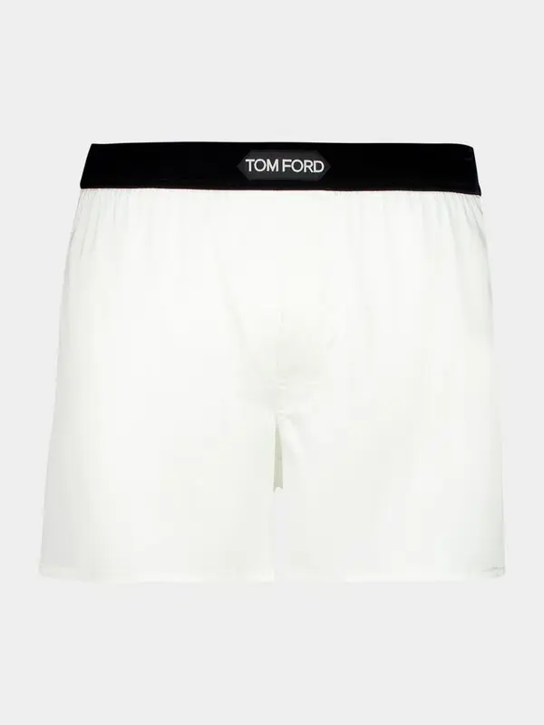 TOM FORD UNDERWEAR Silk Boxer Shorts - White