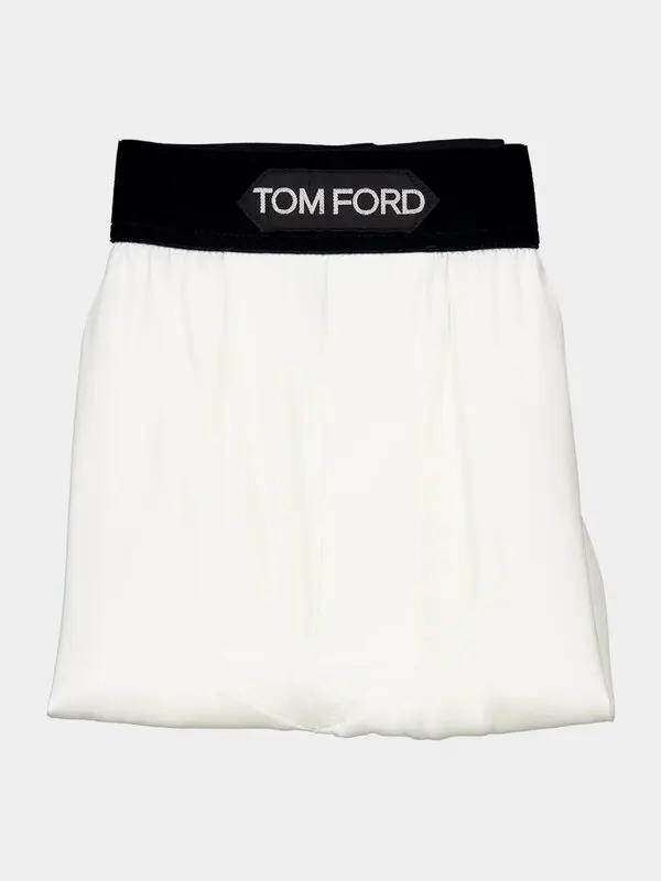 TOM FORD Silk Boxer Shorts - White