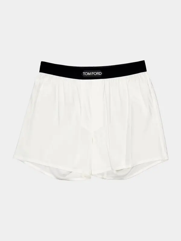 TOM FORD Silk Boxer Shorts - White