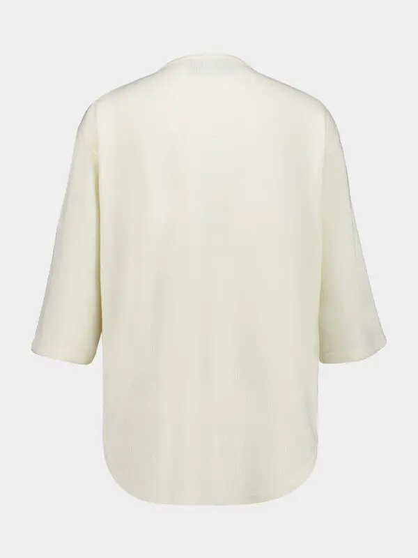 Valentino Garavani Long-sleeve Wool Top With V Detail - Cream