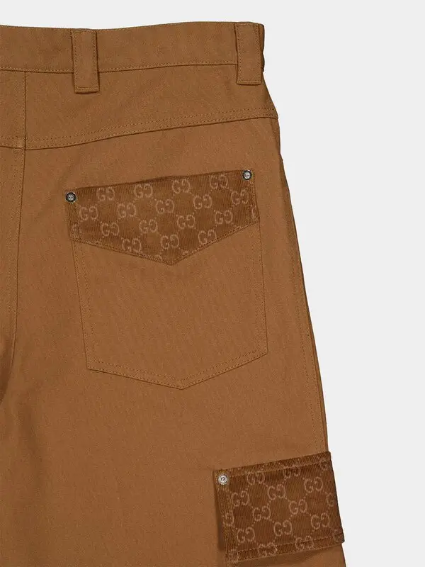 Gucci Cotton Canvas Cargo Shorts - Brown
