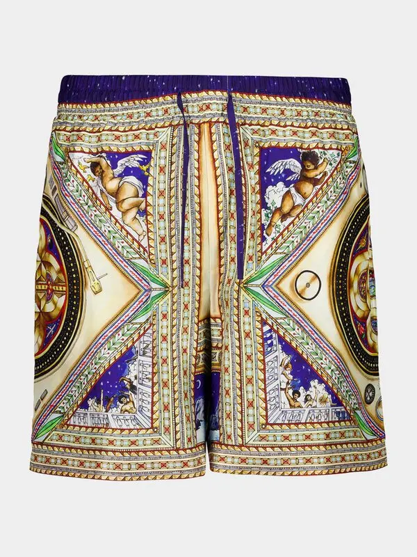 Casablanca Silk Orné Print Shorts - Multicolour