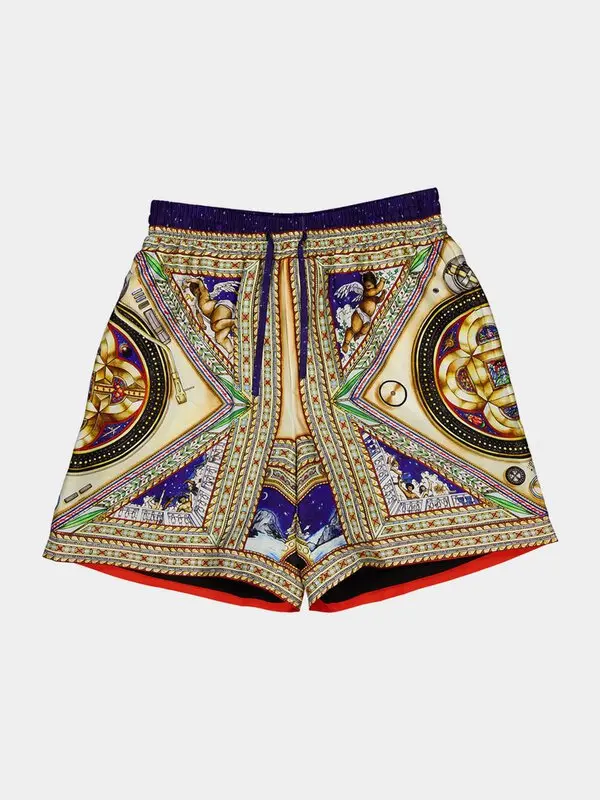 Casablanca Silk Orné Print Shorts