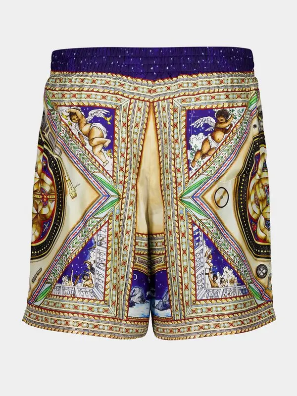 Casablanca Silk Orné Print Shorts