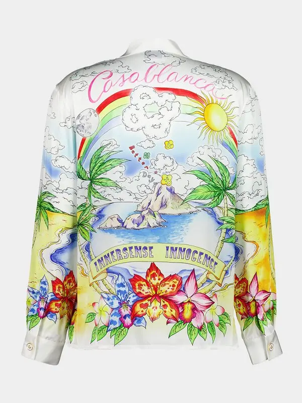 Casablanca Better Days Silk Cuban Shirt - Multicolour