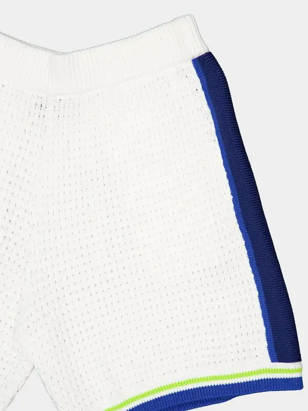 Casablanca Crochet Cotton Shorts - White