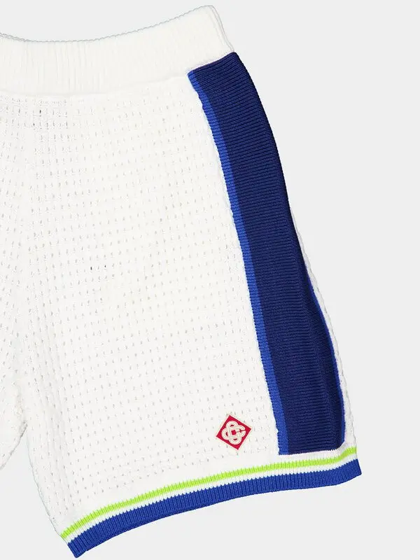 Casablanca Crochet Cotton Shorts - White