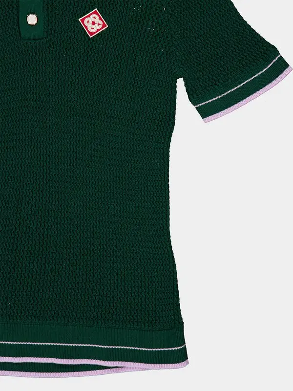 Casablanca Mini Crochet Knit Polo
