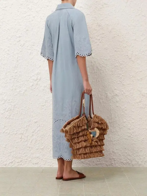 Zimmermann Denim Midi Shirt Dress - Blue