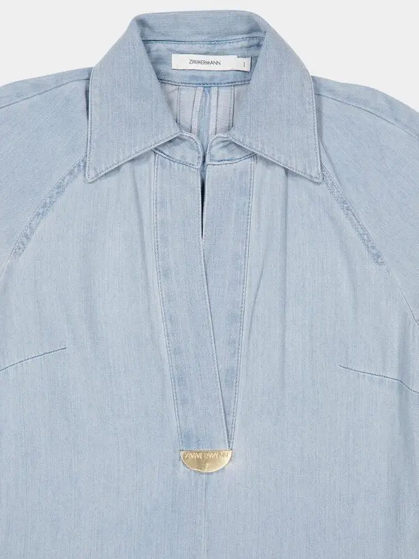 Zimmermann Denim Midi Shirt Dress - Blue