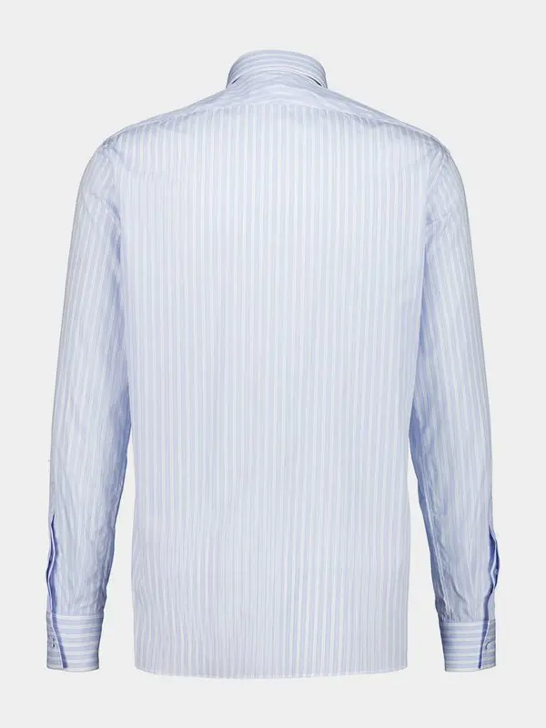 TOM FORD Light And White Striped Cotton Shirt - Blue