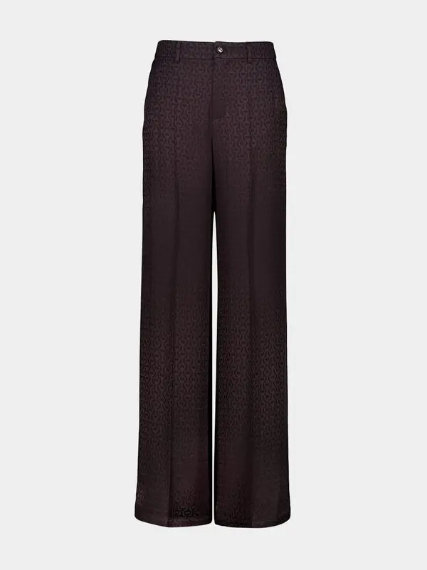 Gucci Horsebit Silk Straight-fit Trousers - Brown