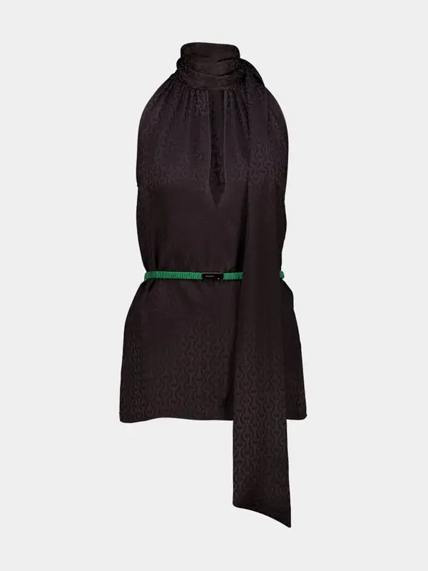 Gucci Silk Jacquard Horsebit Top