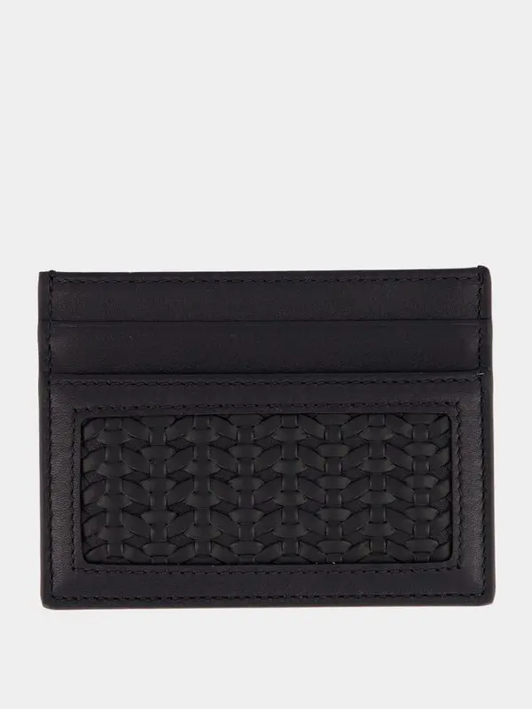 Dolce & Gabbana Woven Calfskin Leather Card Holder