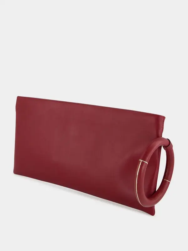 TOM FORD Aura Nappa Leather Clutch - Red