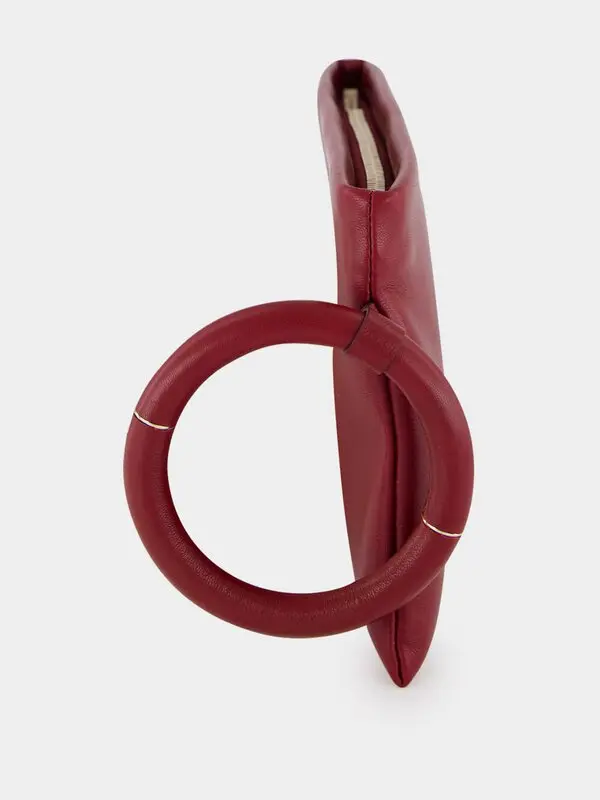 TOM FORD Aura Nappa Leather Clutch - Red