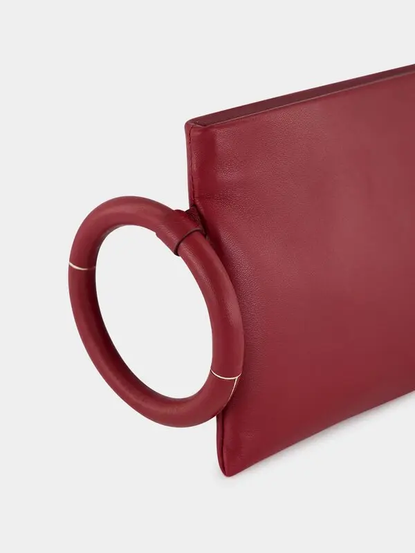 TOM FORD Aura Nappa Leather Clutch - Red