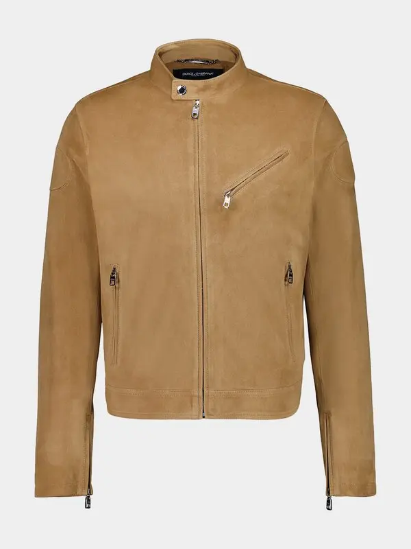Dolce & Gabbana Lambskin Leather Jacket - Beige