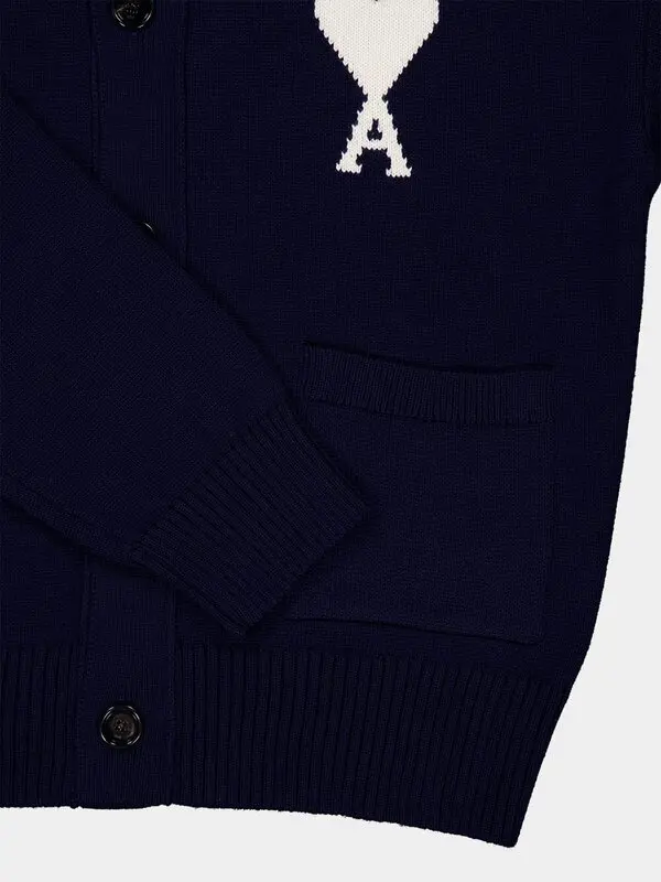 AMI Paris De Coeur Wool Cardigan