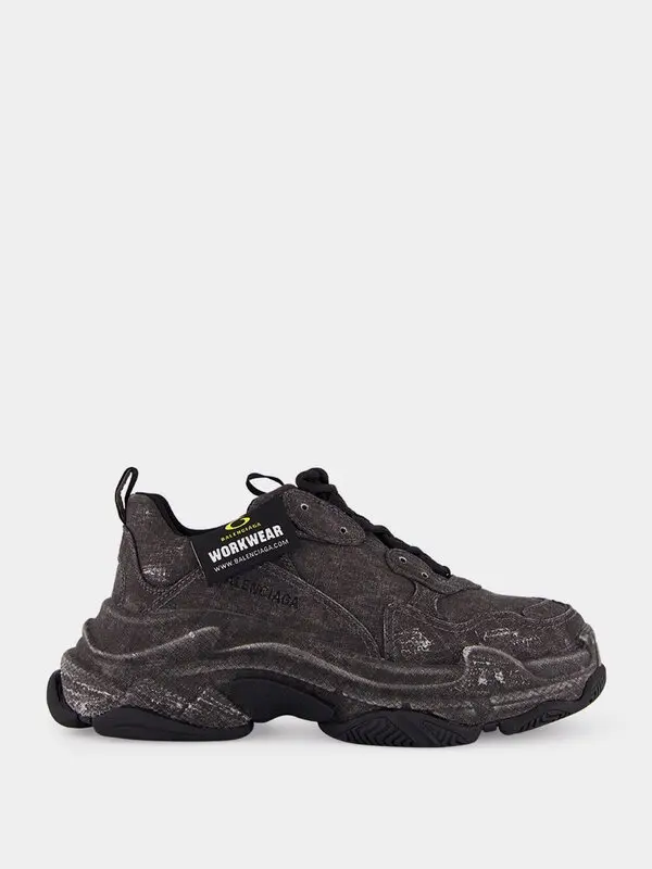 Balenciaga Triple S Canvas Sneakers - Black