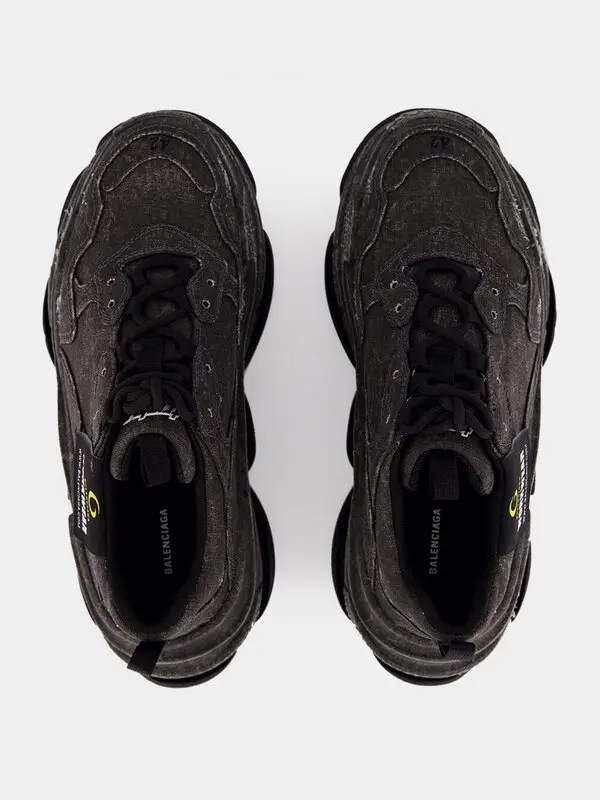 Balenciaga Triple S Canvas Sneakers - Black