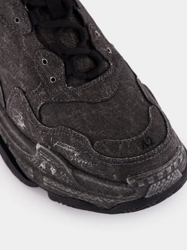 Balenciaga Triple S Canvas Sneakers - Black