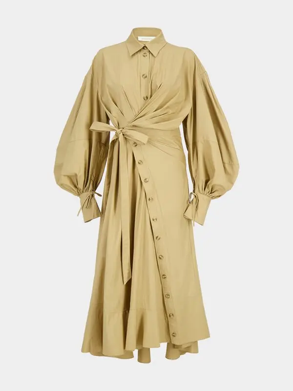 Zimmermann Rebellion Cotton Midi Dress - Beige