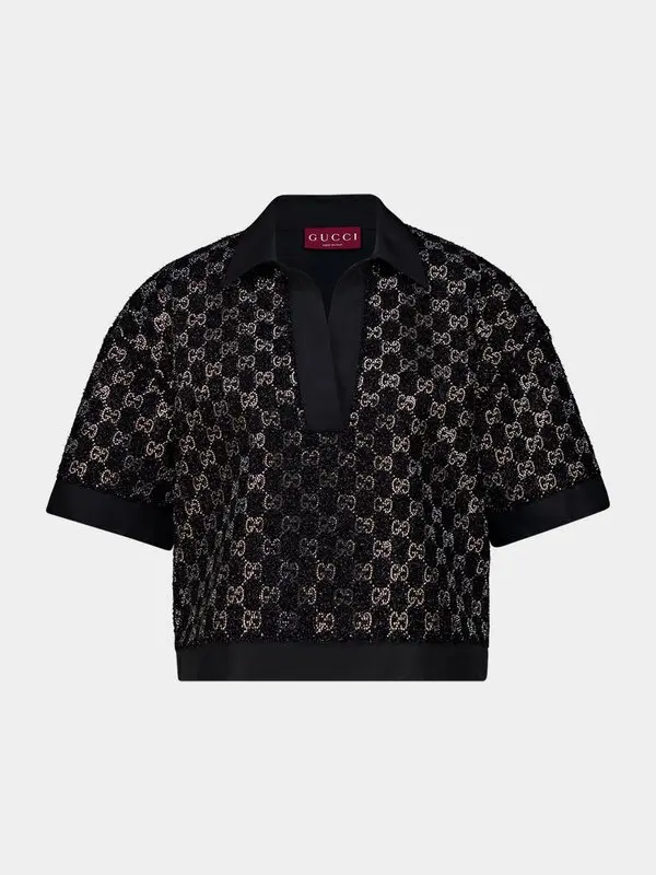 Gucci Wool Lamé Gg Crystal Top