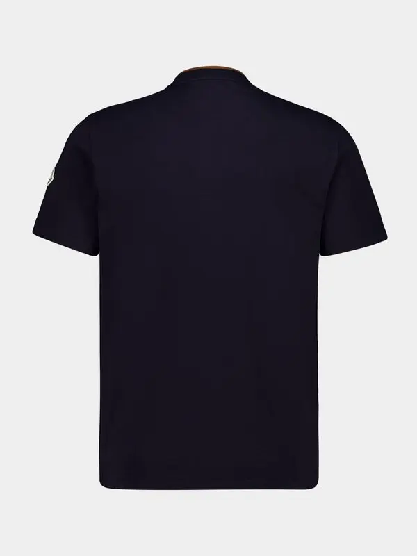 Moncler Navy Embroidered Cotton T-shirt - Blue