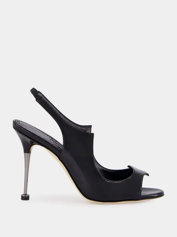 Manolo Blahnik Minza Slingback Sandals - Black