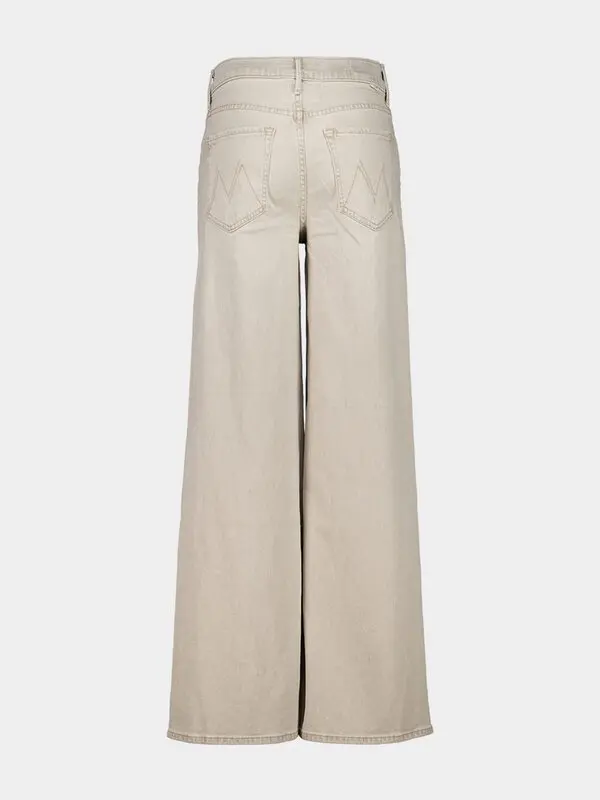 MOTHER Wide-leg Cotton Jeans - Beige