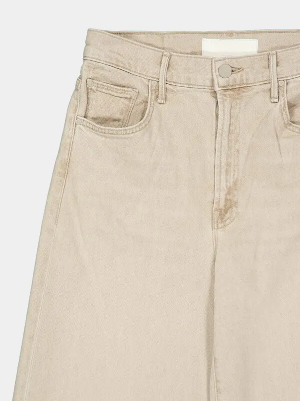 MOTHER Wide-leg Cotton Jeans - Beige