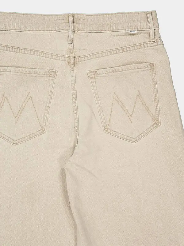 MOTHER Wide-leg Cotton Jeans - Beige
