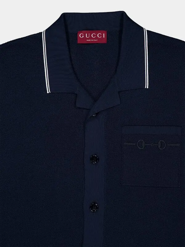 Gucci Ink Short-sleeve Viscose Polo Shirt