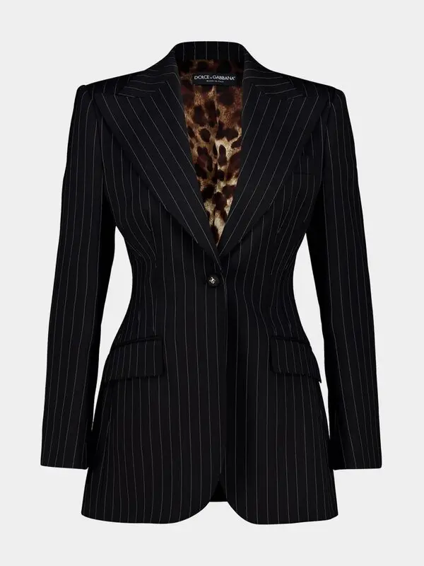 Dolce & Gabbana Single-breasted Pinstripe Wool Jacket