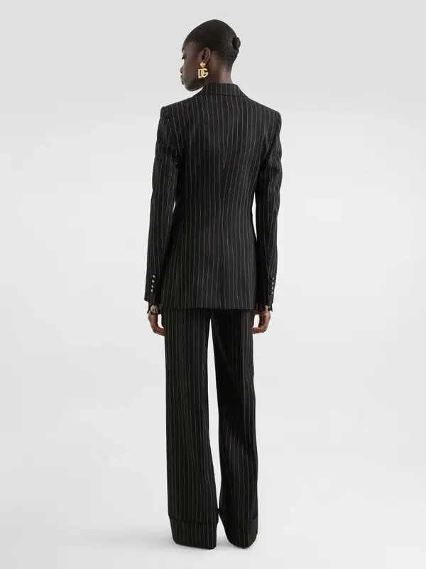 Dolce & Gabbana Single-breasted Pinstripe Wool Jacket