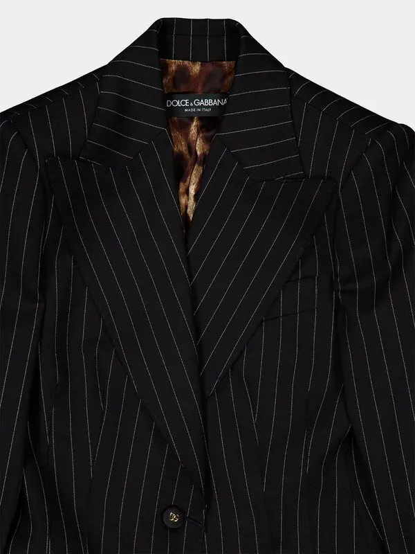 Dolce & Gabbana Single-breasted Pinstripe Wool Jacket