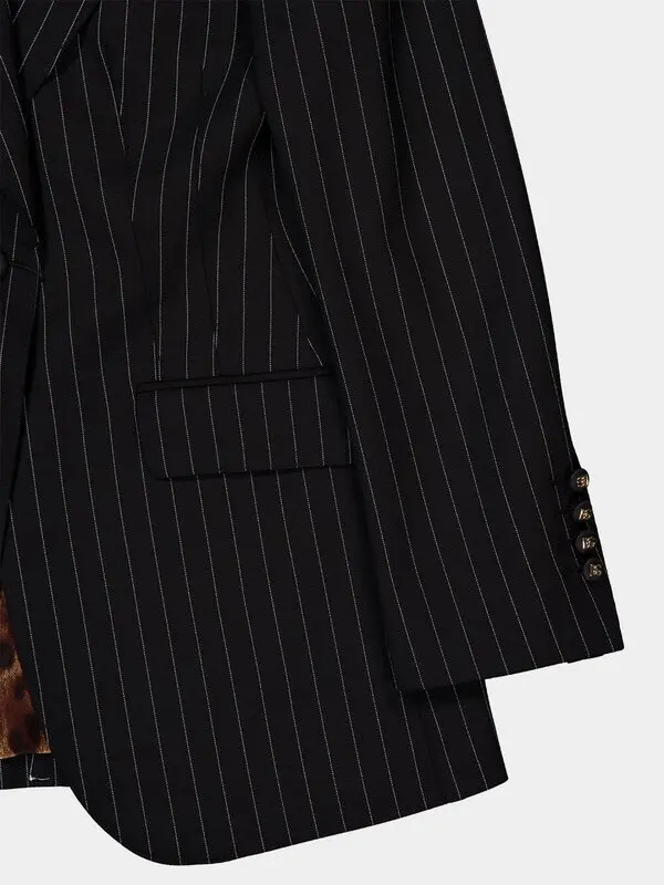 Dolce & Gabbana Single-breasted Pinstripe Wool Jacket