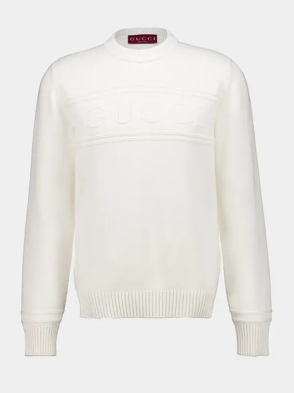 Gucci Cotton-wool Jumper With Intarsia - White