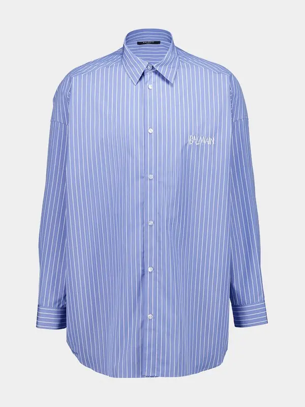 Balmain Relaxed Fit Striped Cotton Shirt