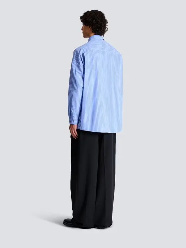 Balmain Relaxed Fit Striped Cotton Shirt