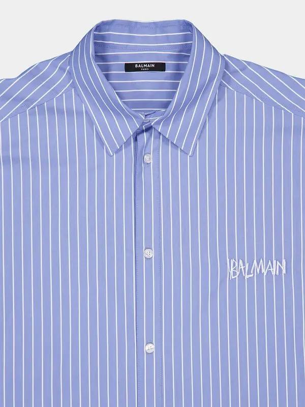 Balmain Relaxed Fit Striped Cotton Shirt