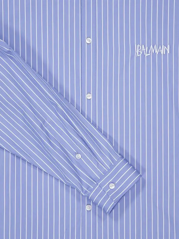 Balmain Relaxed Fit Striped Cotton Shirt