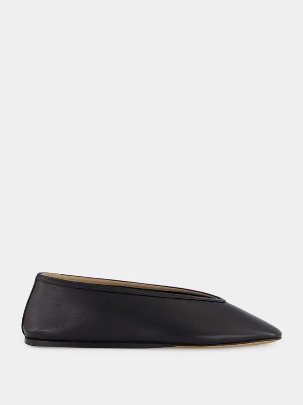 Le Monde Beryl Luna Leather Slipper - Black
