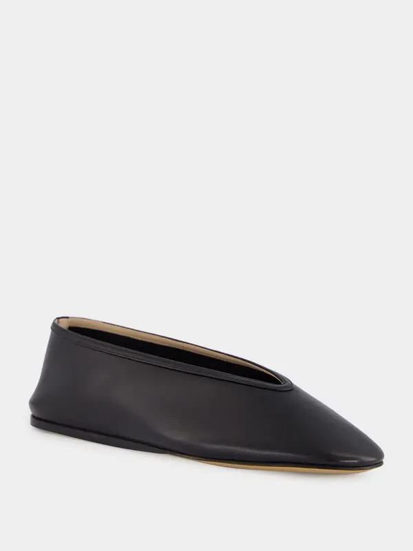Le Monde Beryl Luna Leather Slipper - Black