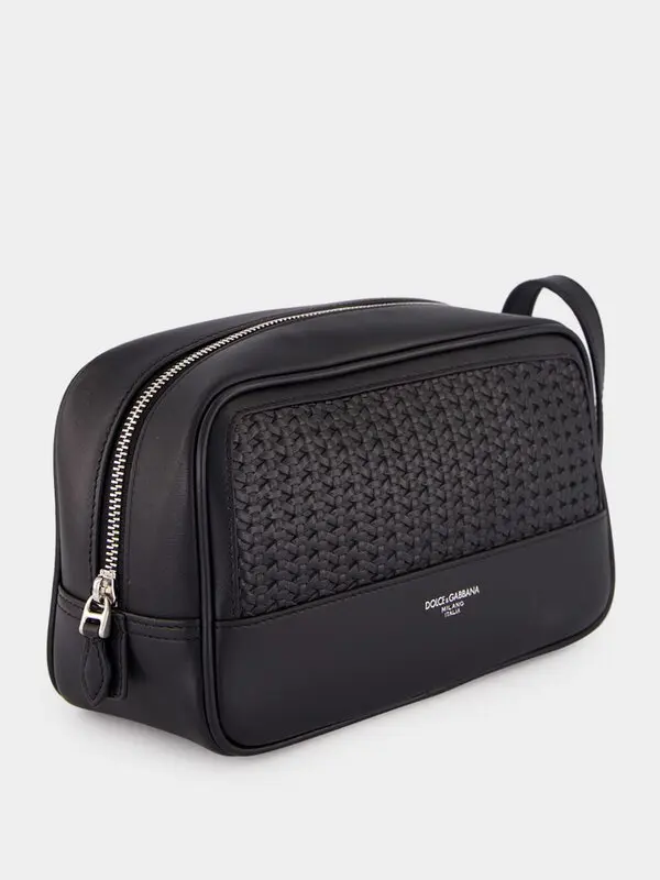 Dolce & Gabbana Woven Calfskin Leather Necessaire