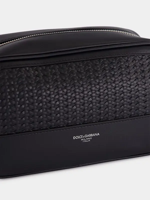 Dolce & Gabbana Woven Calfskin Leather Necessaire