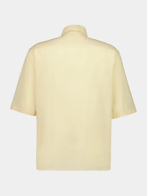 LEMAIRE Ice Apricot Short Sleeve Shirt In Washed Cotton Muslin - Yellow