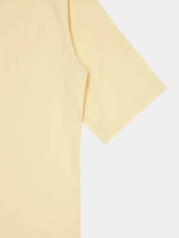 LEMAIRE Ice Apricot Short Sleeve Shirt In Washed Cotton Muslin - Yellow
