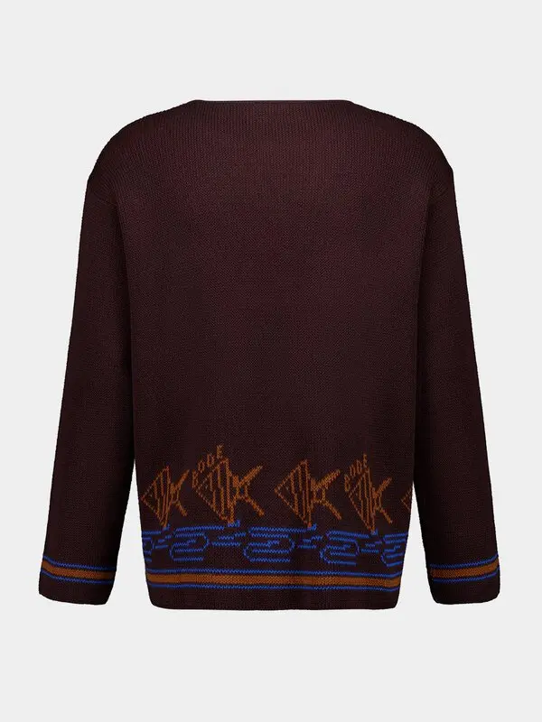 BODE Fish School Cotton Sweater - Brown